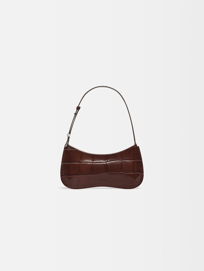 Jacquemus The Bisou Structured Handbag In Crocodile-Embossed Leather M