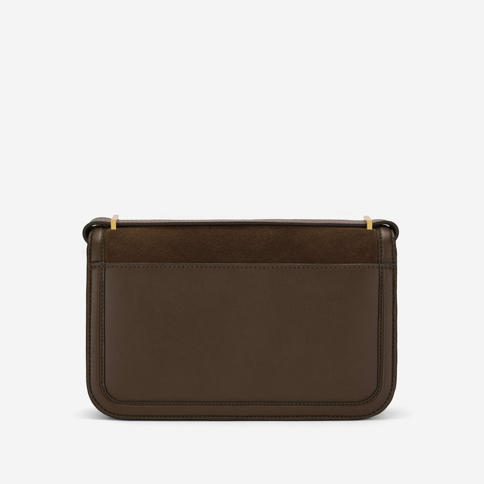 DeMellier The Paris Crossbody mocha suede & mocha smooth