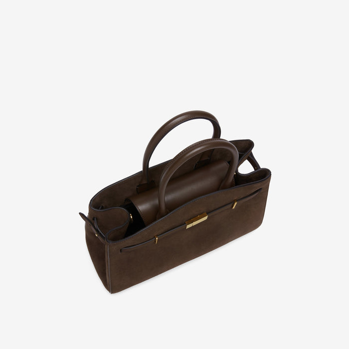 DeMellier The Midi Hudson mocha suede & mocha smooth